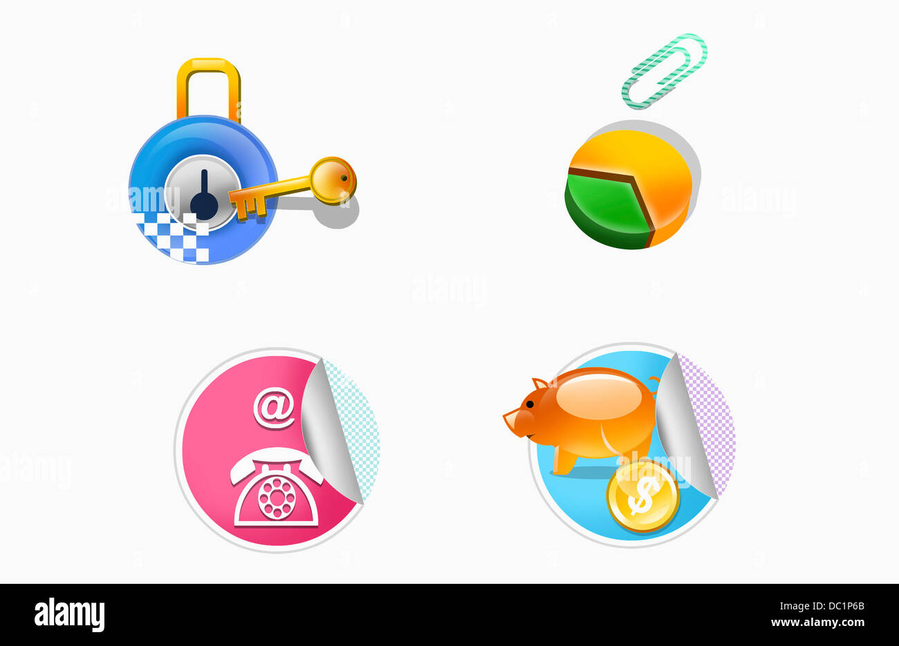 set of illustrative icons Stock Photo - Alamy