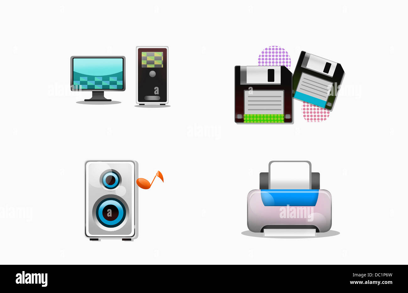 set of illustrative icons related to devices Stock Photo - Alamy