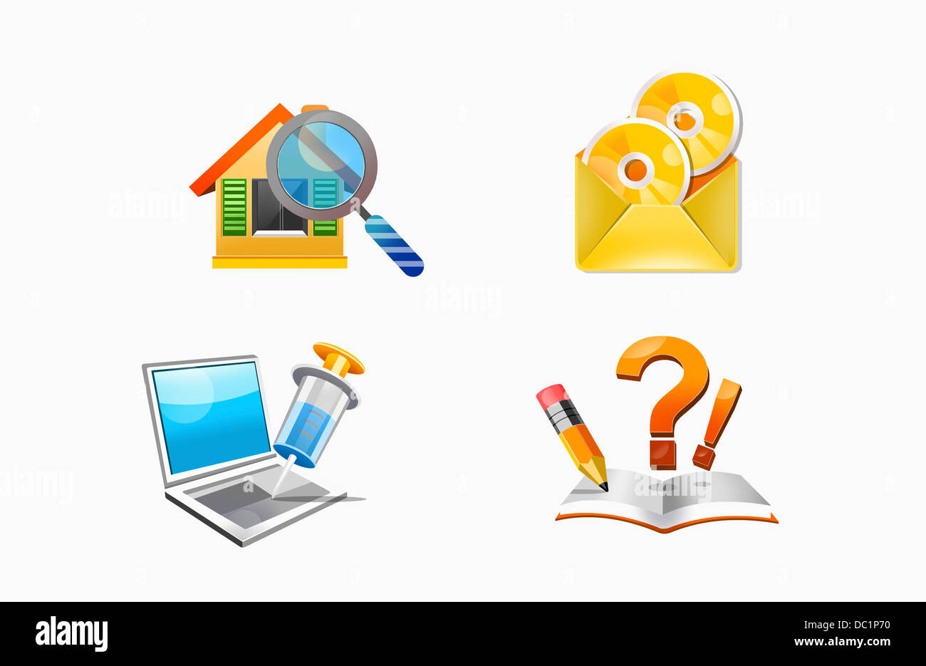 set of illustrative icons Stock Photo - Alamy