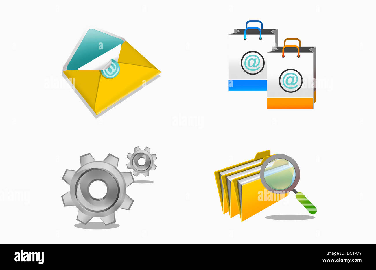 set of illustrative icons Stock Photo - Alamy