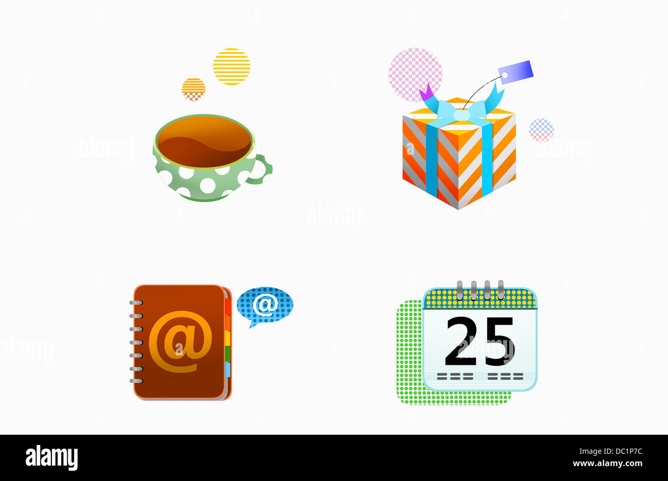 set of illustrative icons Stock Photo - Alamy