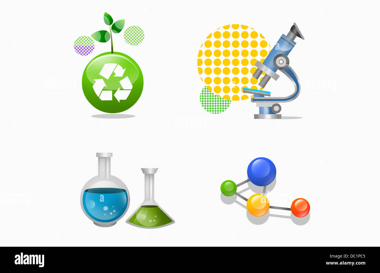 set of illustrative icons related to science Stock Photo - Alamy