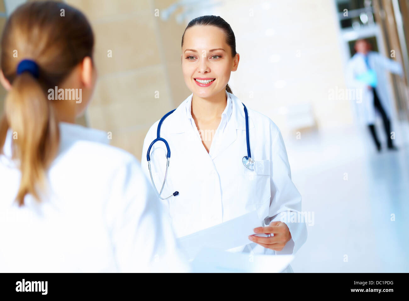 Portrait of two friendly female doctors Stock Photo - Alamy