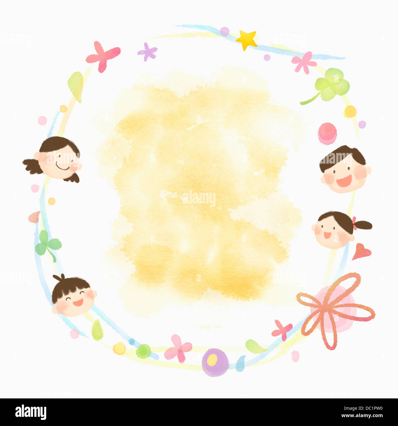 illustration of a memo template featuring a family Stock Photo - Alamy