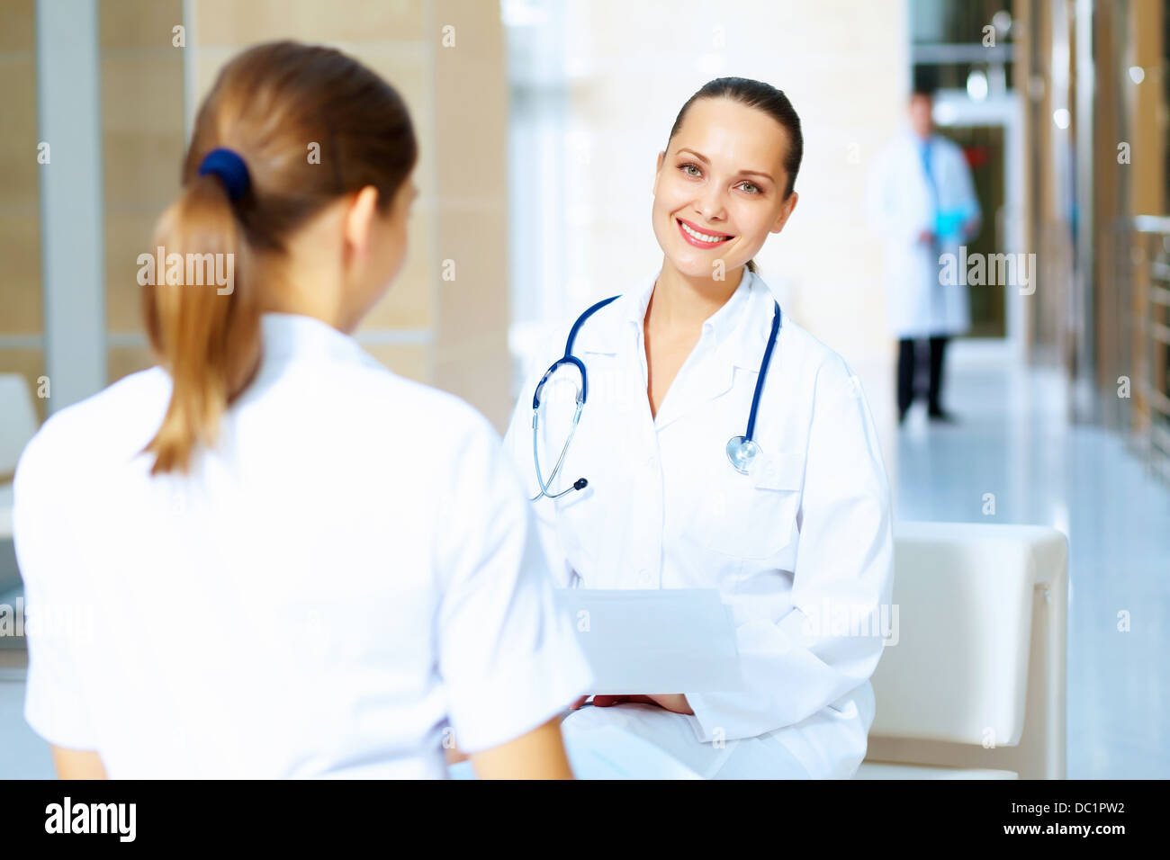 Portrait of two friendly female doctors Stock Photo - Alamy