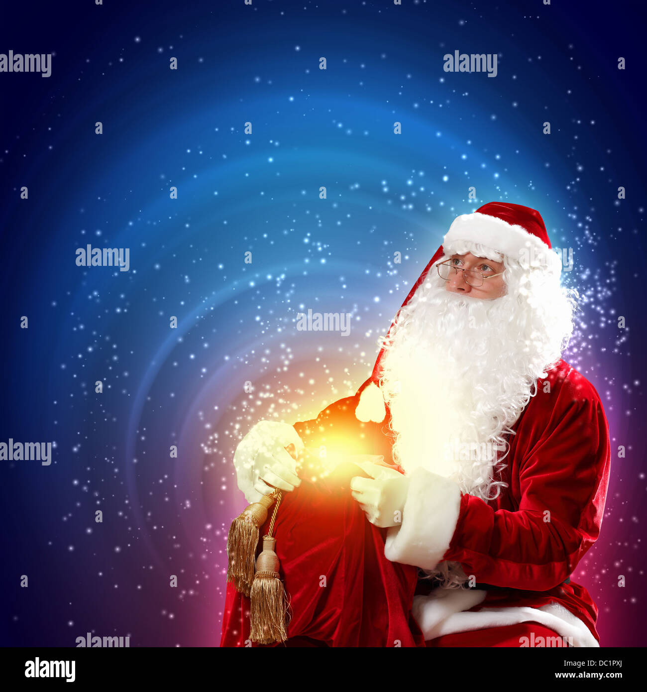 santa with a sack Stock Photo - Alamy