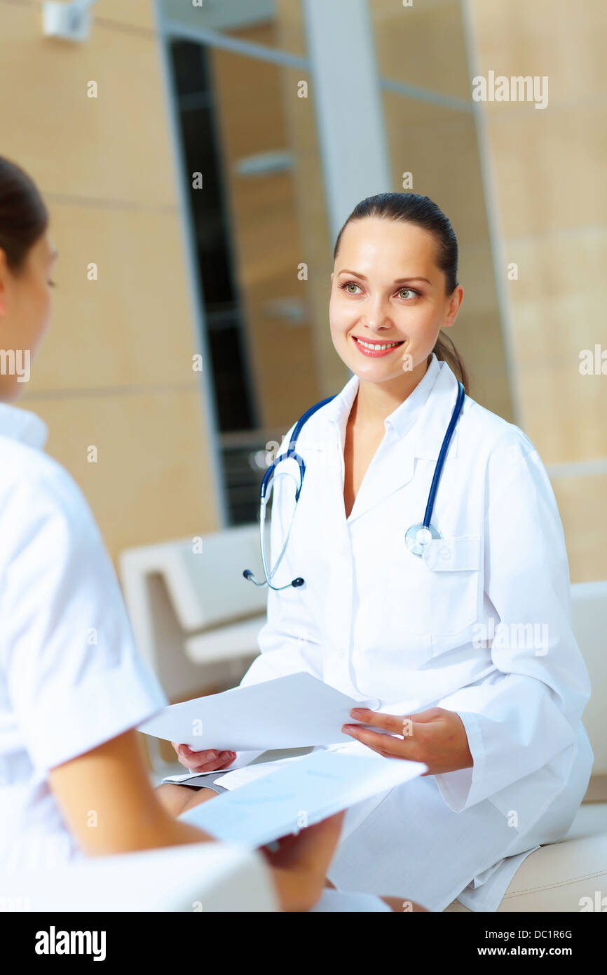 Portrait of two friendly female doctors Stock Photo - Alamy