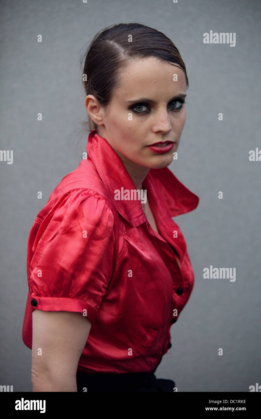 Anna Calvi (singer songwriter) photographed backstage at the Latitude ...