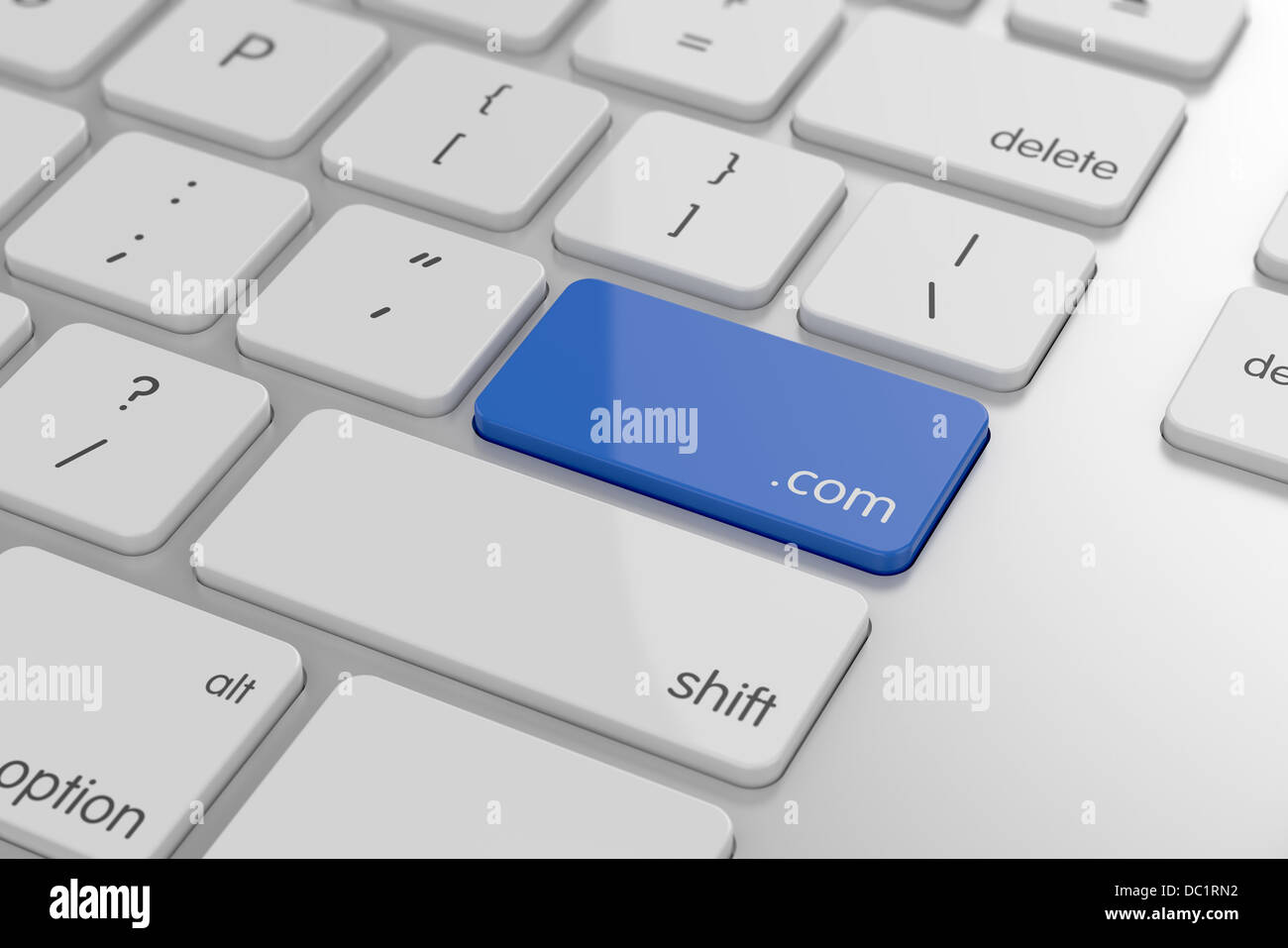 Domain name button on keyboard with soft focus Stock Photo - Alamy