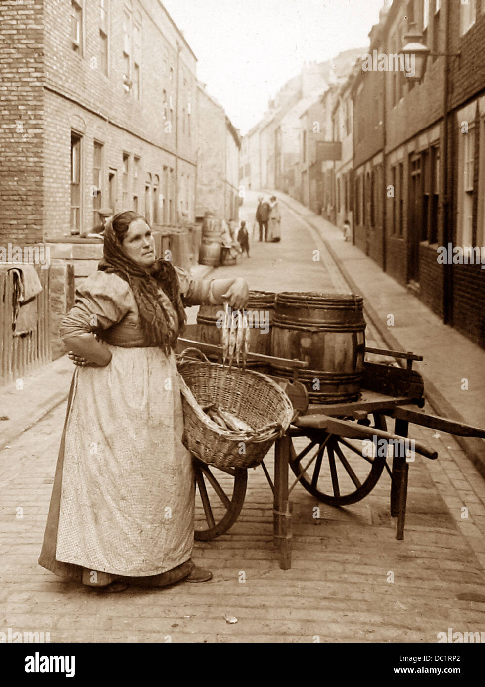 Fish seller Victorian period Stock Photo - Alamy