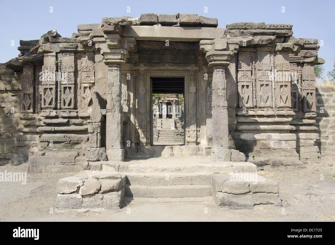 Gondeshwar Temple, carved entrance. Sinnar, Maharashtra, India Stock ...