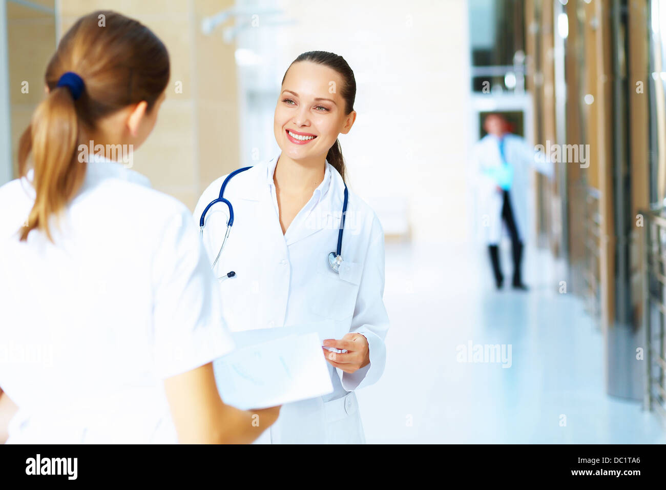 Portrait of two friendly female doctors Stock Photo - Alamy