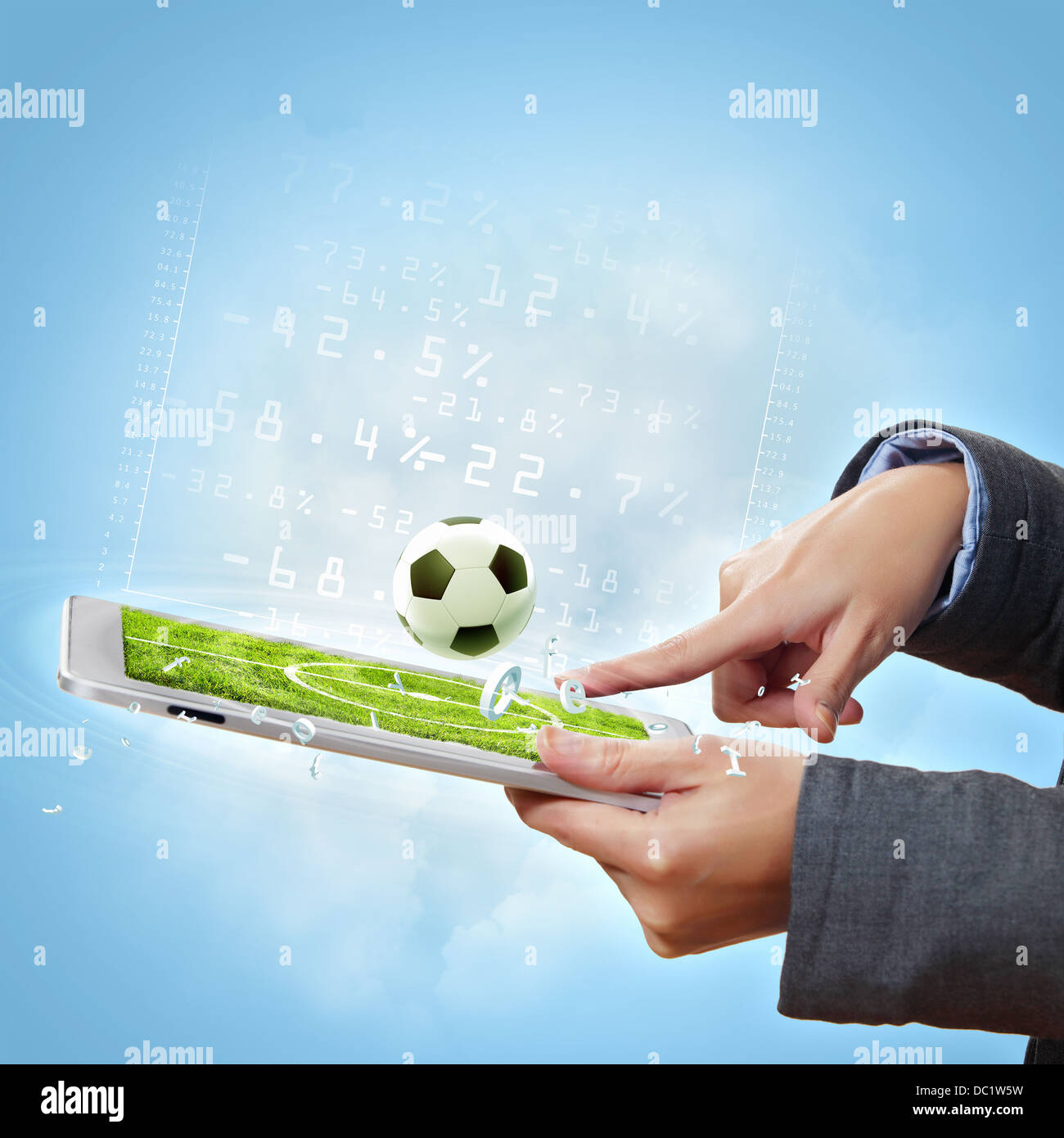 Touch screen computer device and ball Stock Photo - Alamy