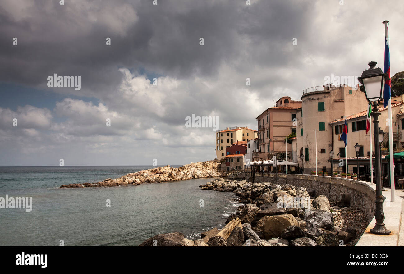 Harbor wall Marciana, Elba Island, Italy Stock Photo - Alamy