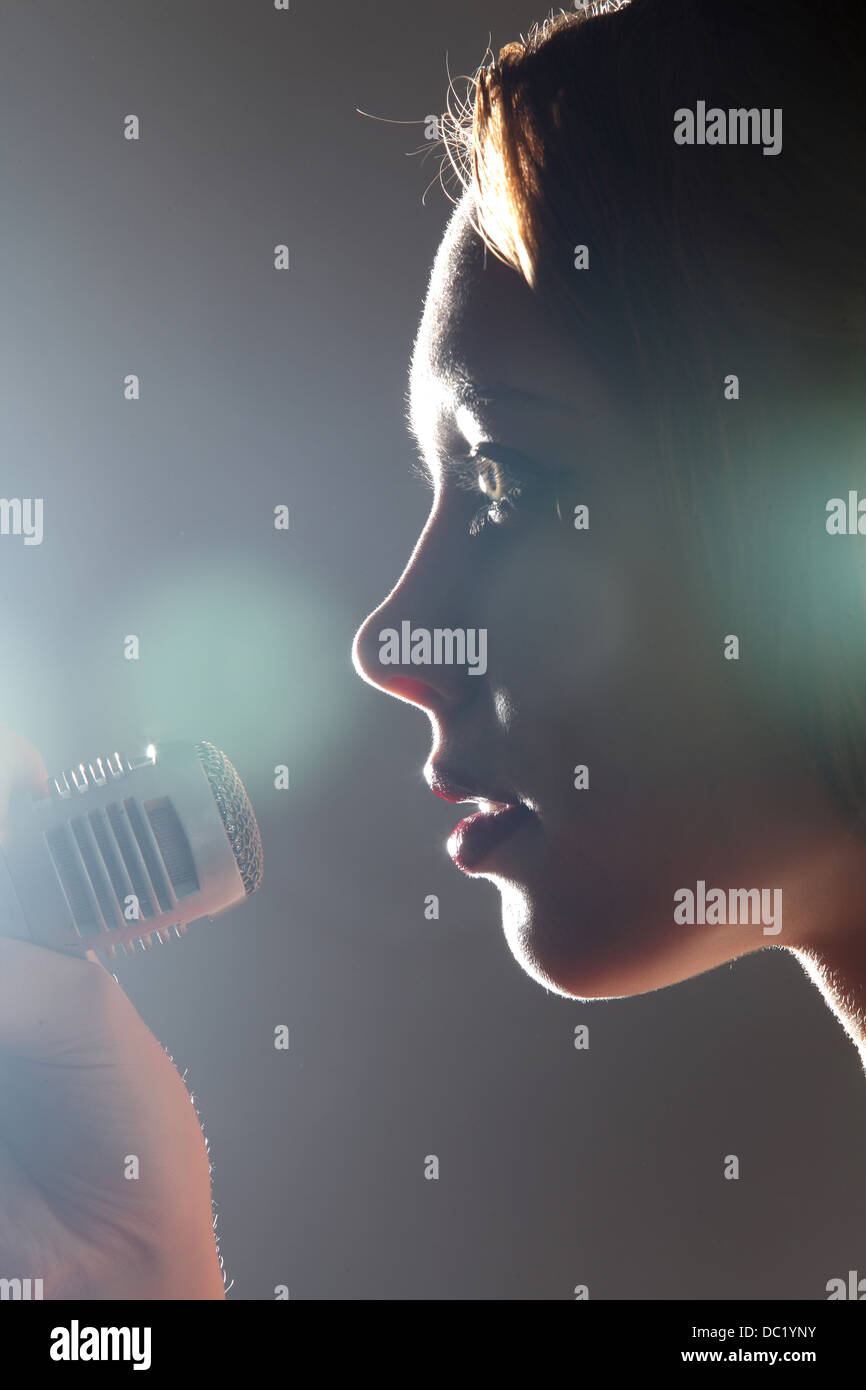 Portrait of female singer Stock Photo - Alamy