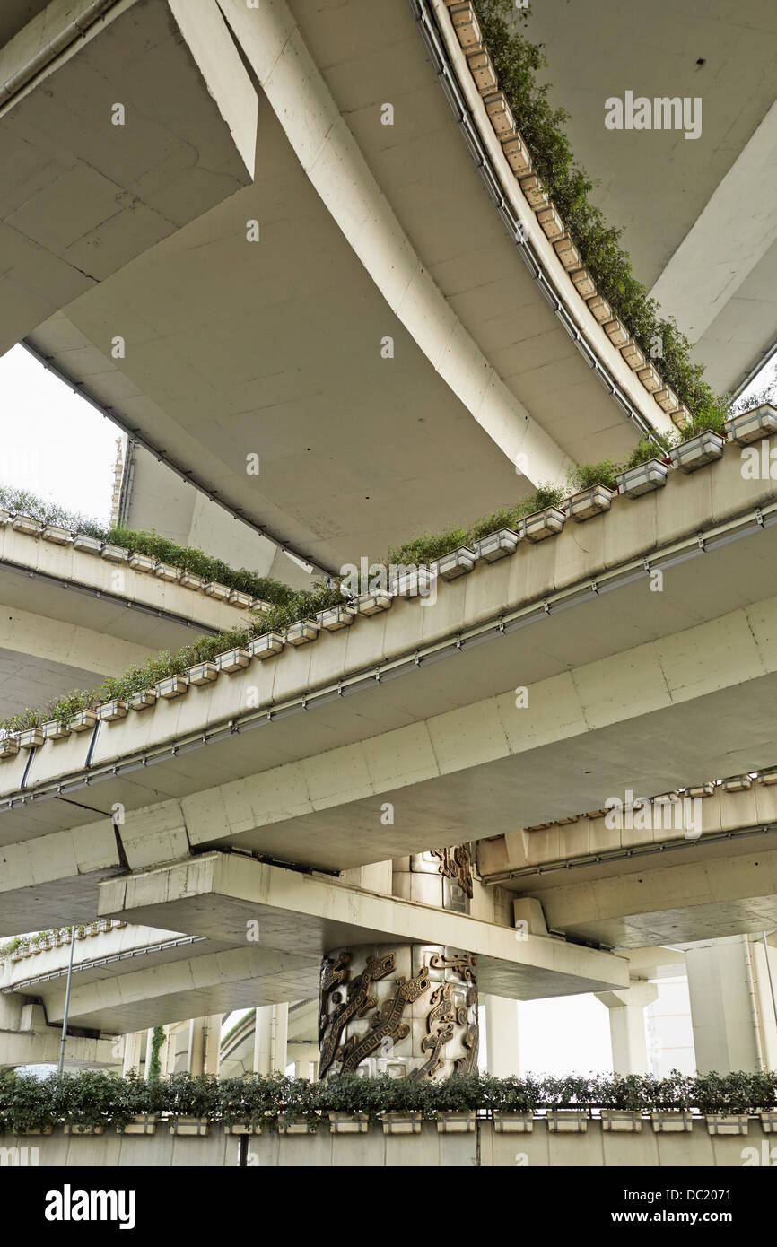 Low angle view of flyover, Shanghai, China Stock Photo - Alamy