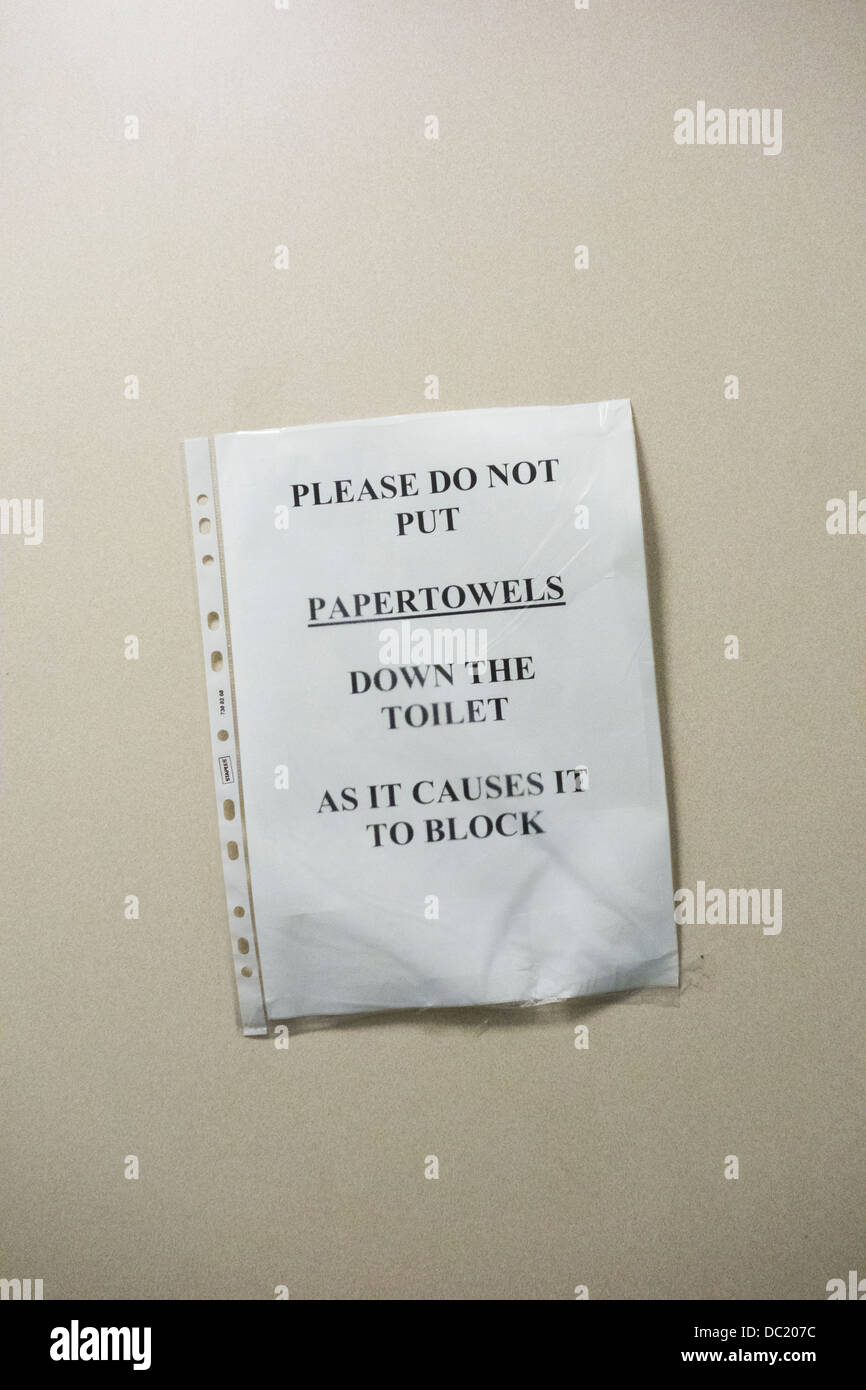 Toilet notice hi-res stock photography and images - Alamy