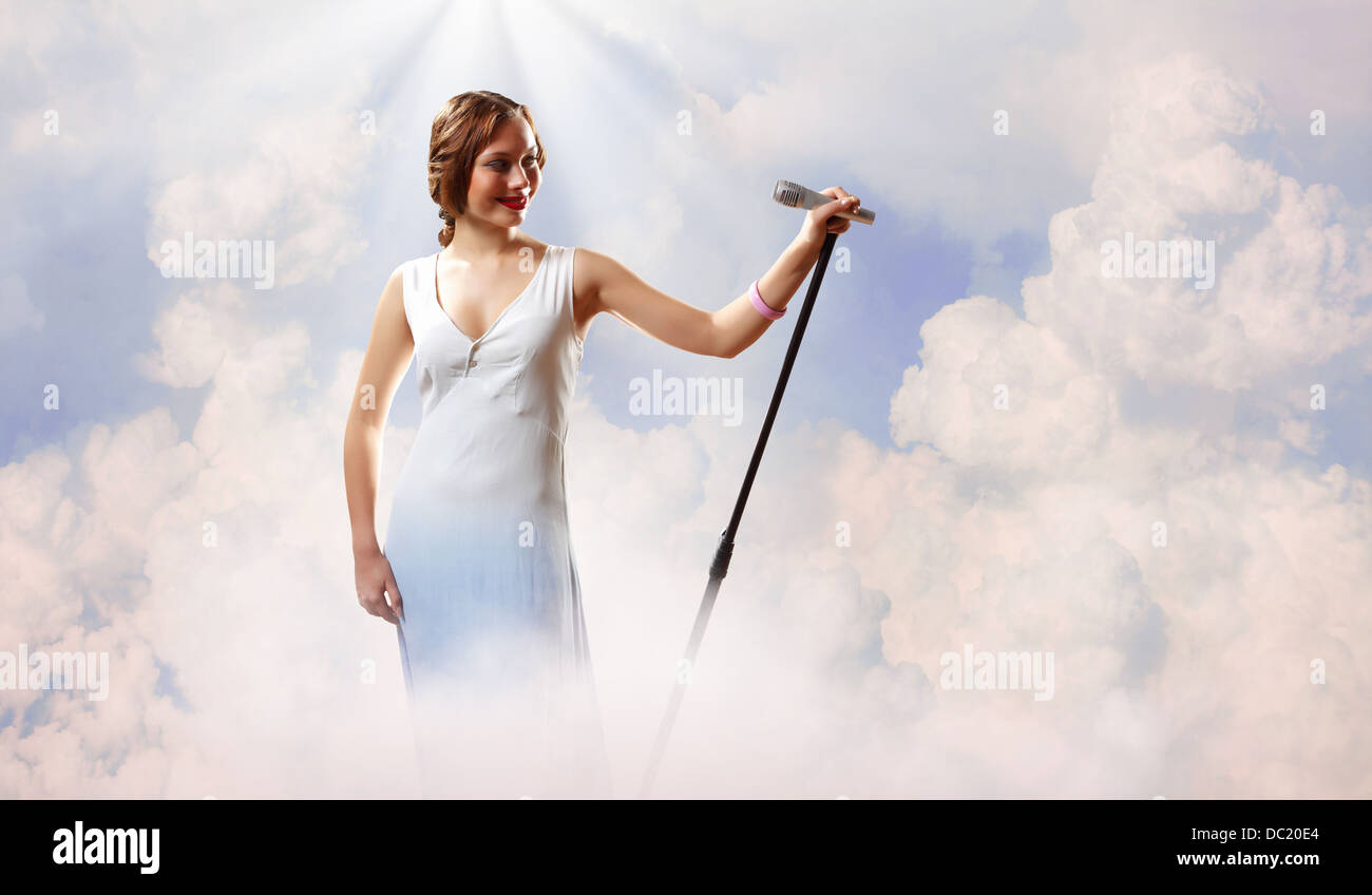 Portrait of female singer Stock Photo - Alamy