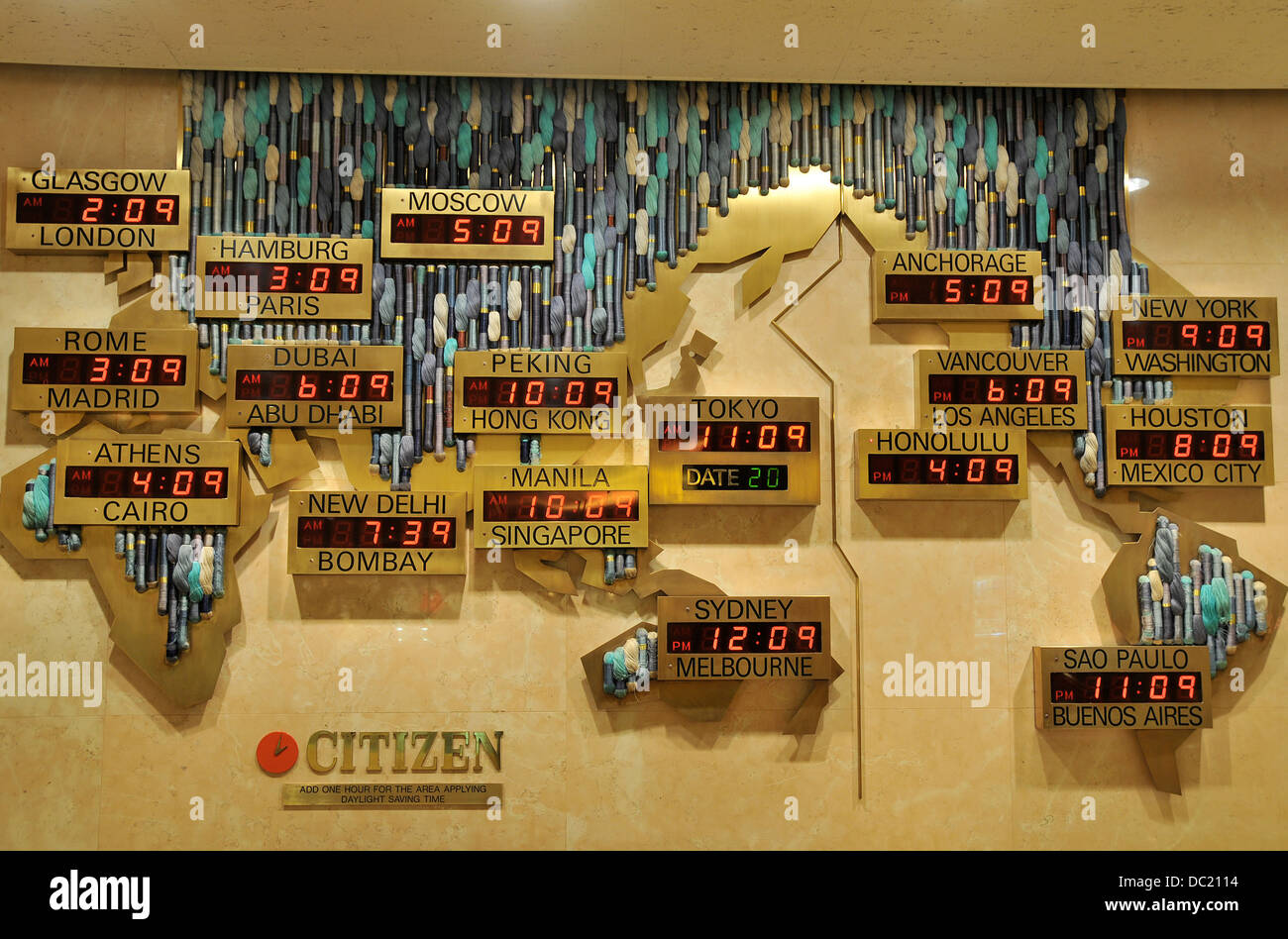World time zone map hi-res stock photography and images - Alamy
