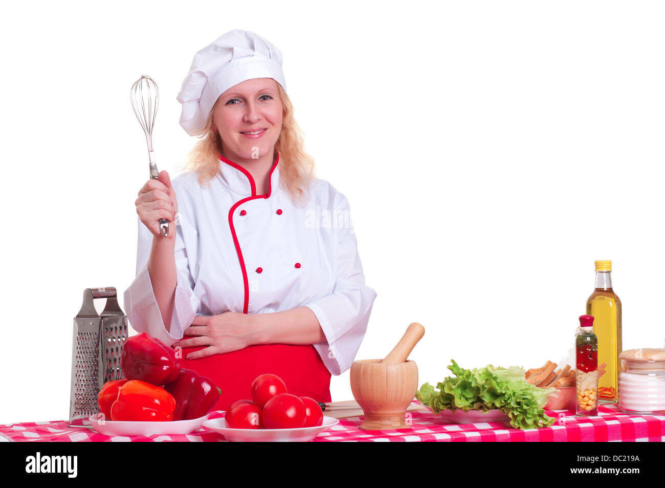 attractive woman cooks Stock Photo - Alamy