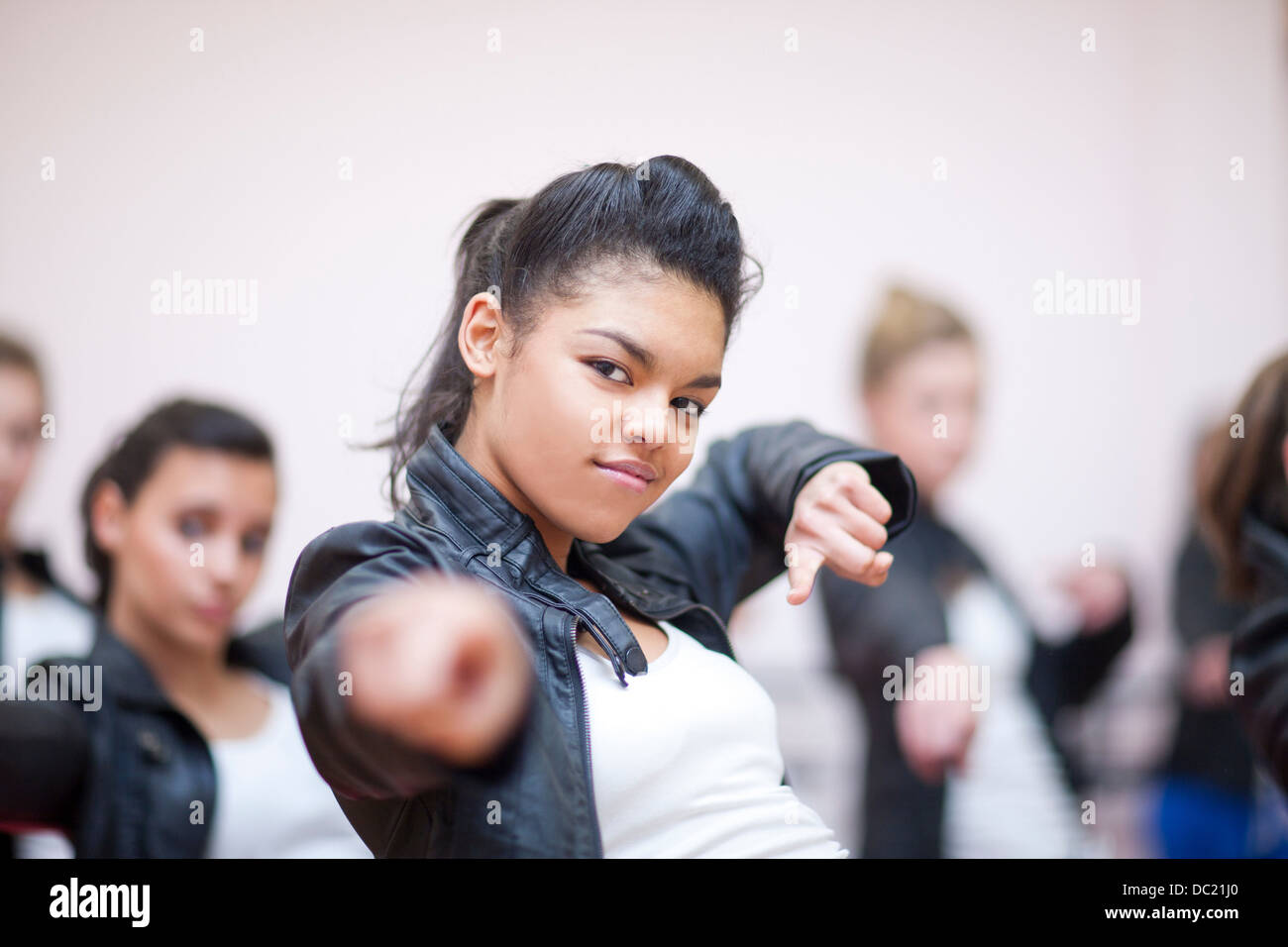 Small group of teenagers dancing in studio Stock Photo - Alamy