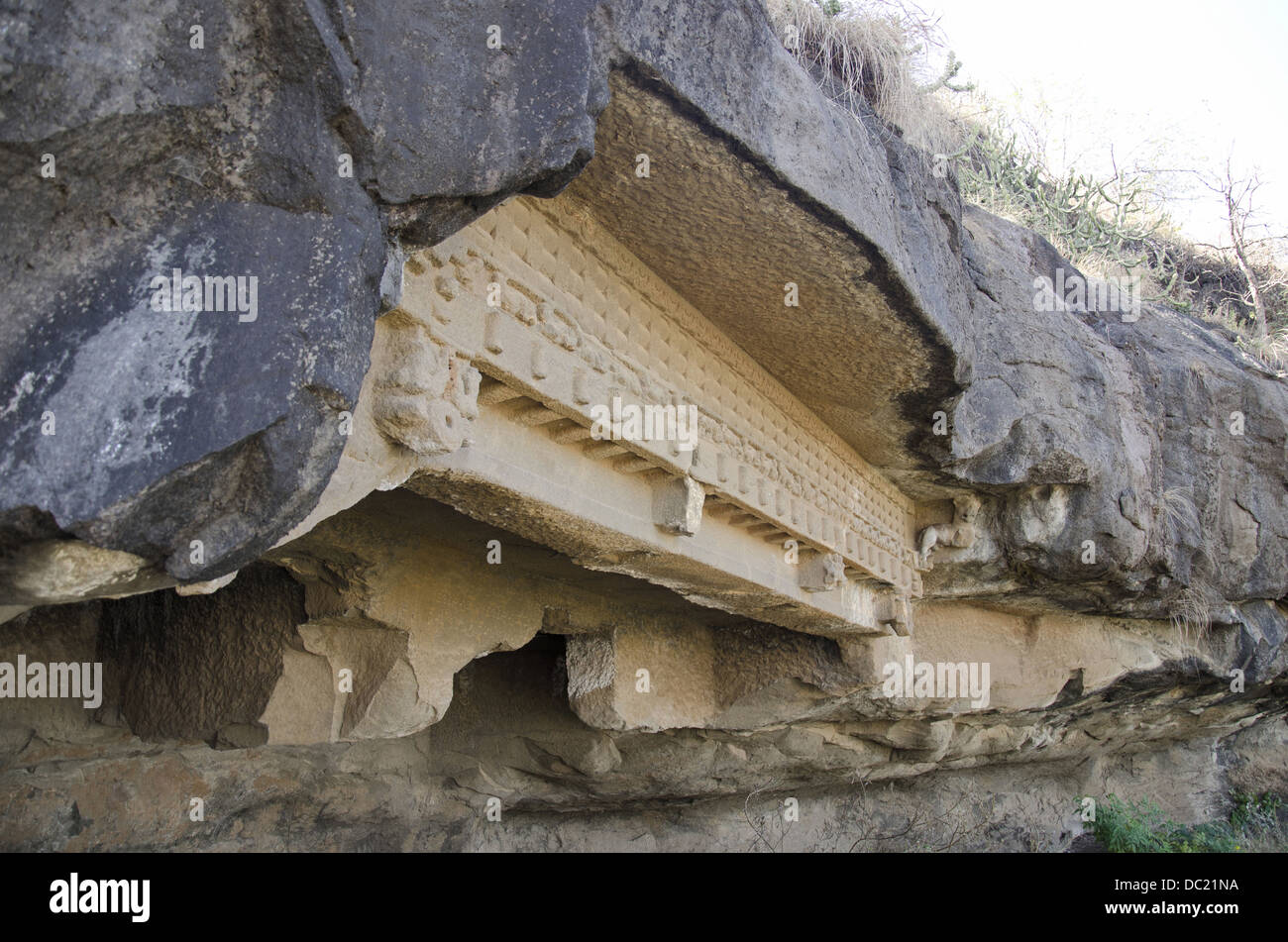 Façade of cave. Pandavleni buddhist caves. Nasik, Maharashtra, India ...