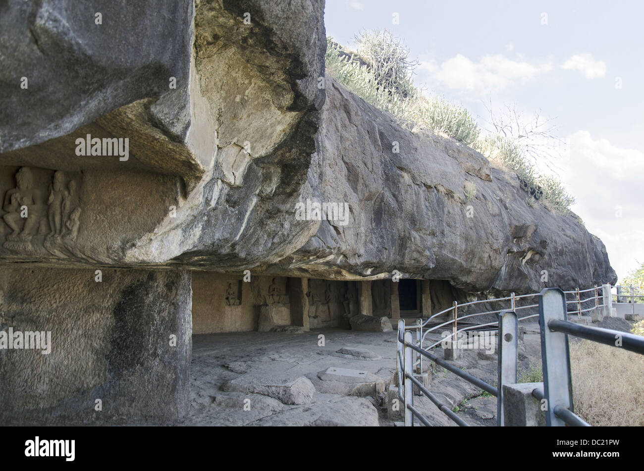 Façade of caves. Pandavleni buddhist caves. Nasik, Maharashtra, India ...