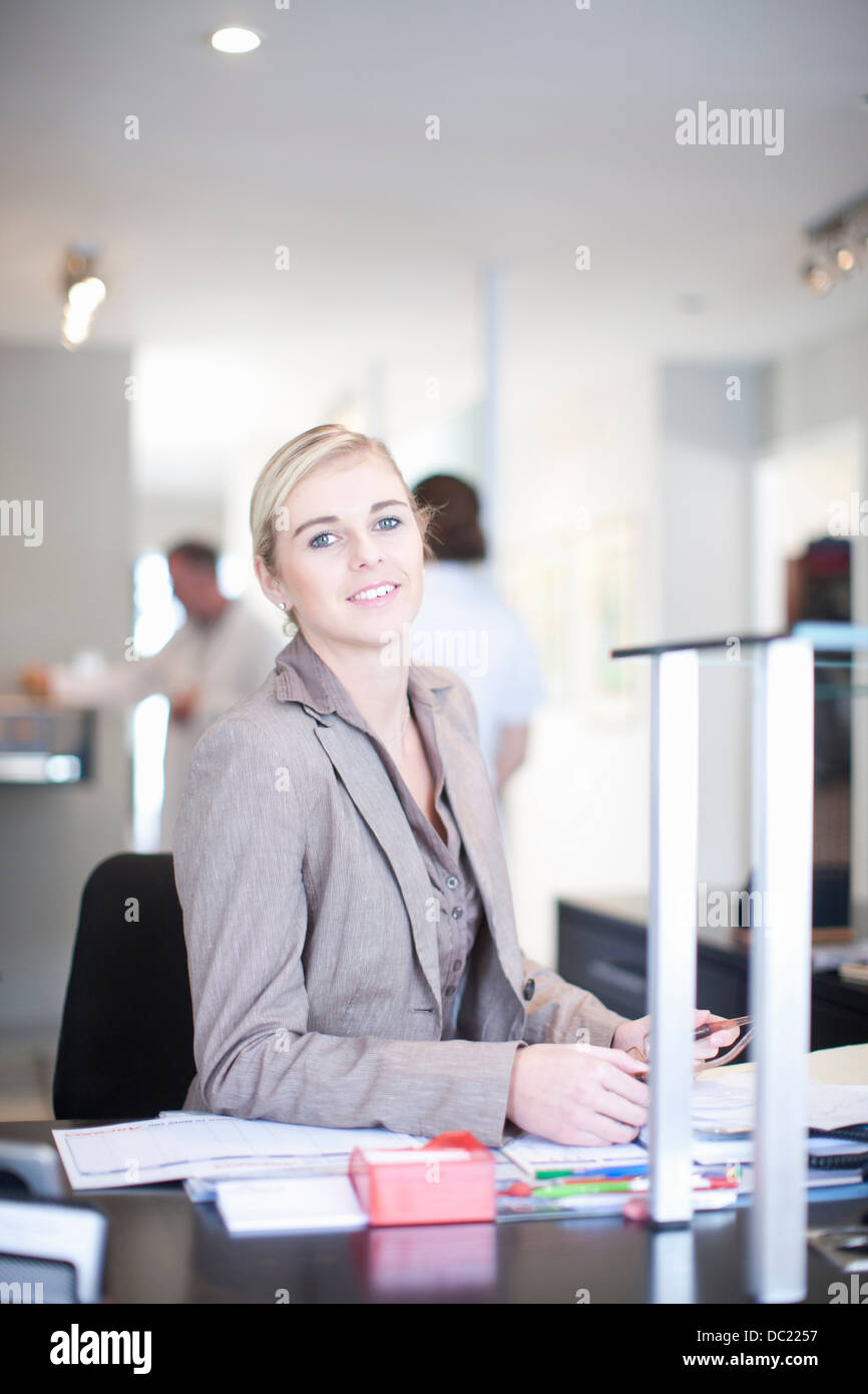Portrait of hospital receptionist Stock Photo - Alamy