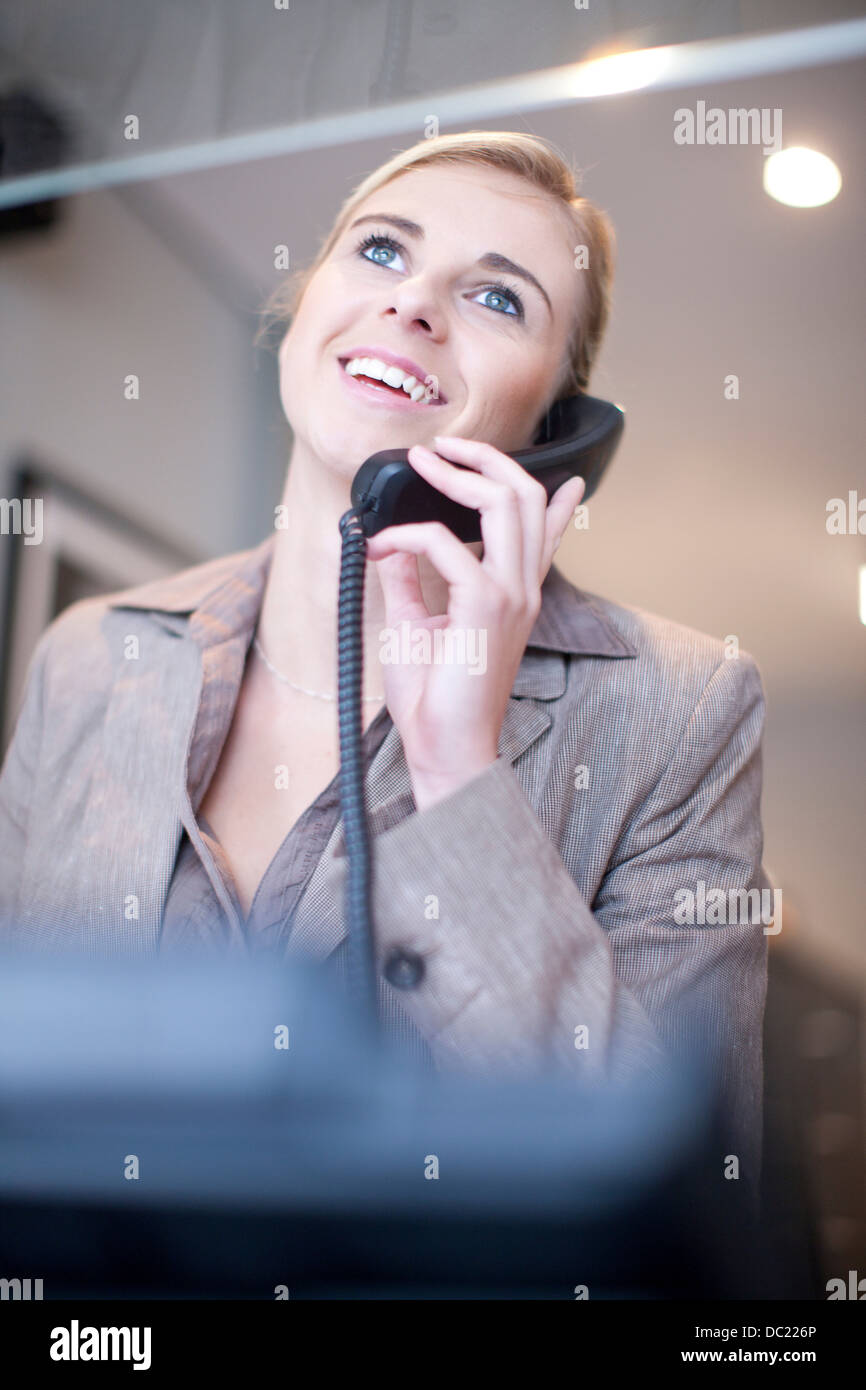 Booking talking hi-res stock photography and images - Alamy