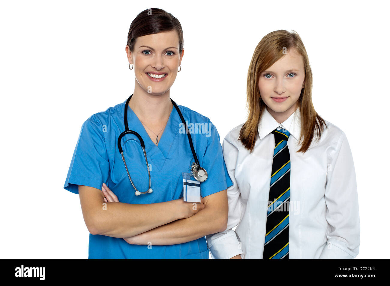 Confident medical expert posing with school girl Stock Photo - Alamy Confident medical expert posing with school girl Stock Photo - Alamy