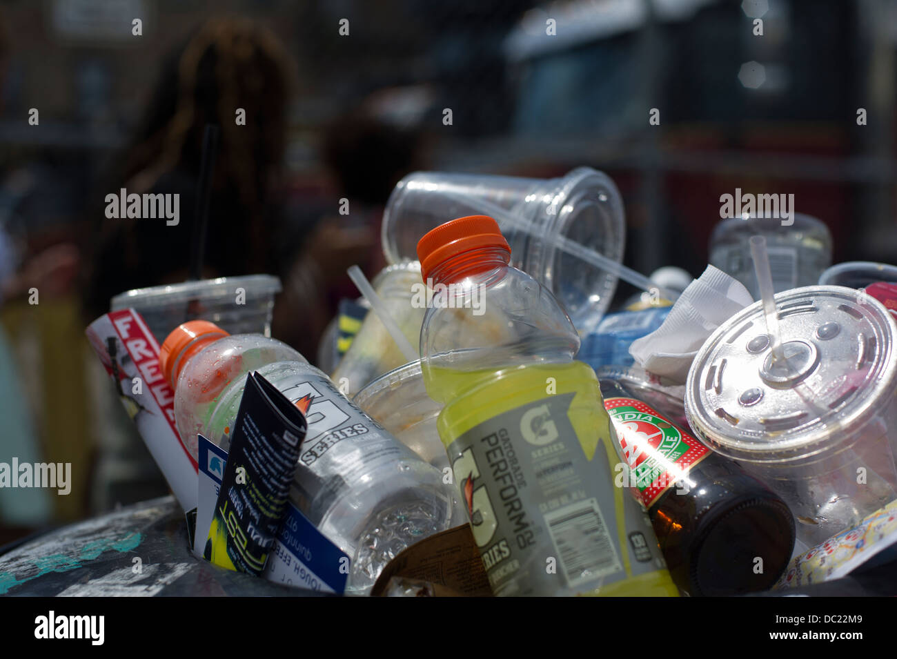 Overflowing trash basket seen in hi-res stock photography and images ...