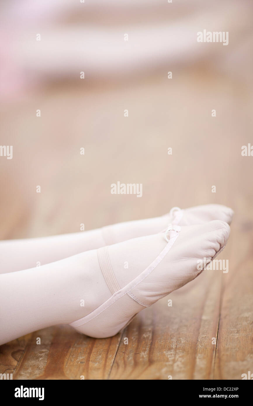Close up of young ballerinas feet pointing Stock Photo - Alamy