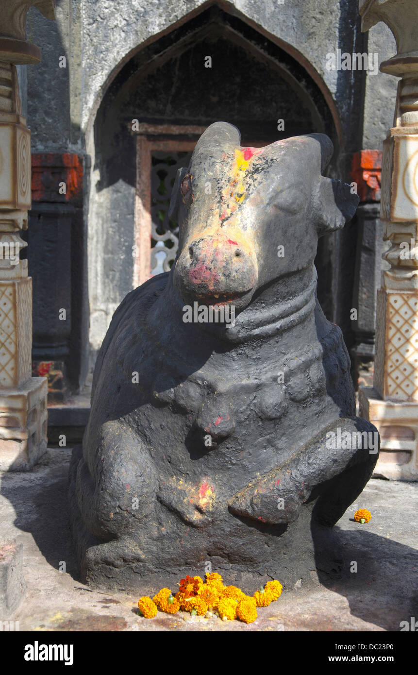 Nandi at Yamai Devi temple, Aundh, Satara, Maharashtra, India Stock ...