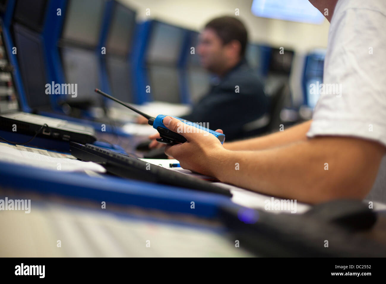technician working in the control room Stock Photo - Alamy