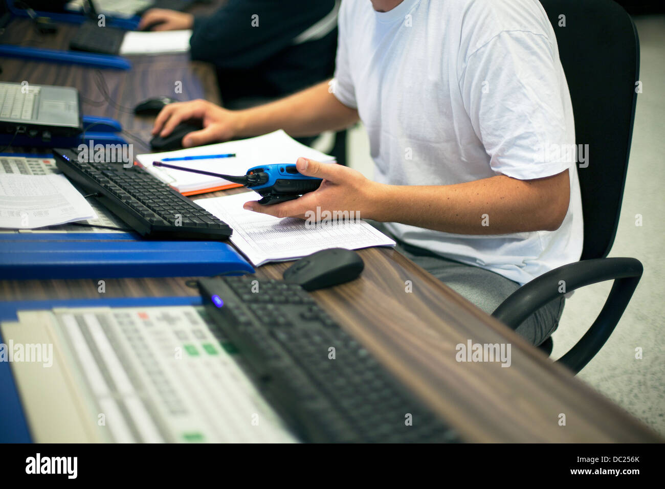 technician working in the control room Stock Photo - Alamy
