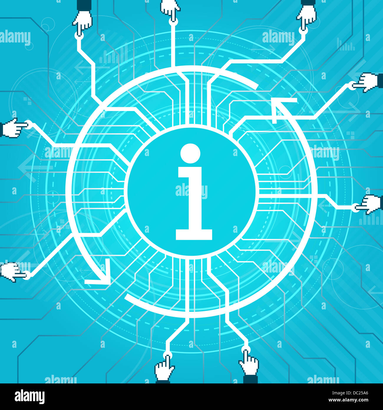 Vector abstract conceptual illustration of information access by ...