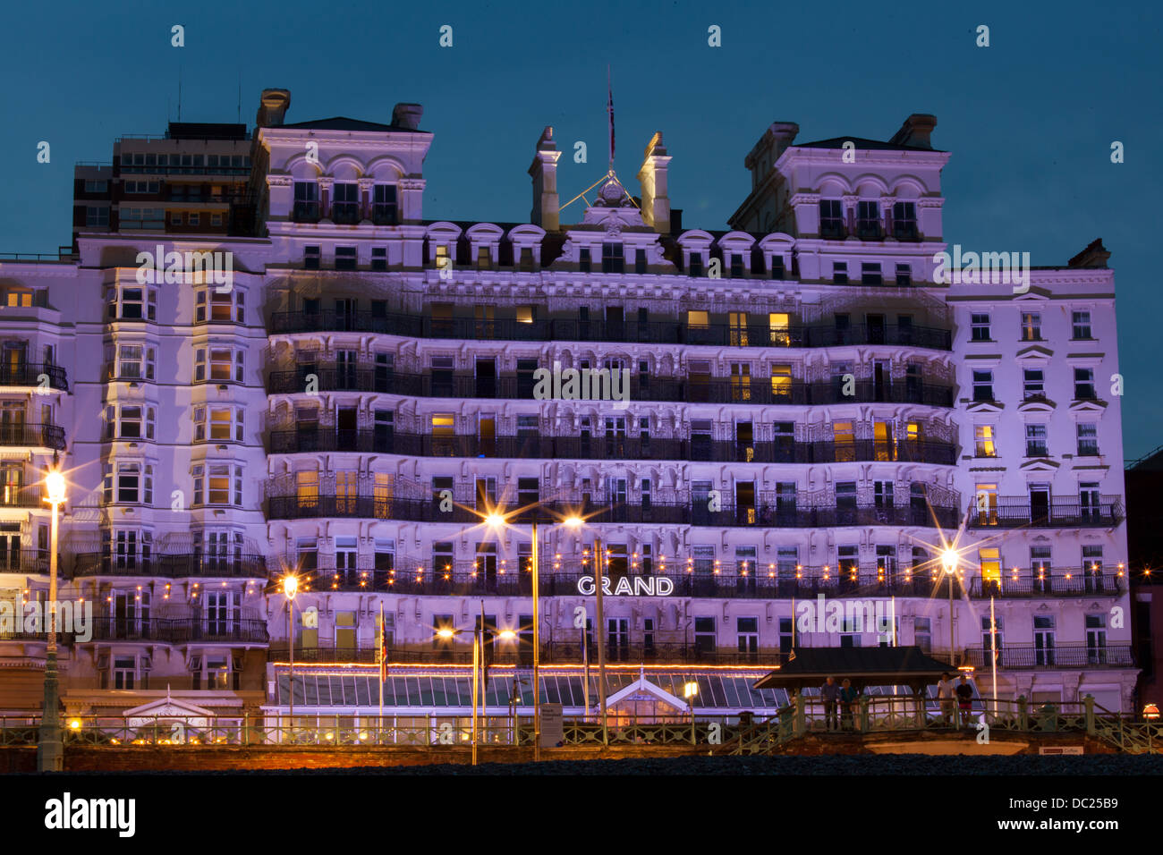 The Grand Hotel Brighton at night Stock Photo - Alamy