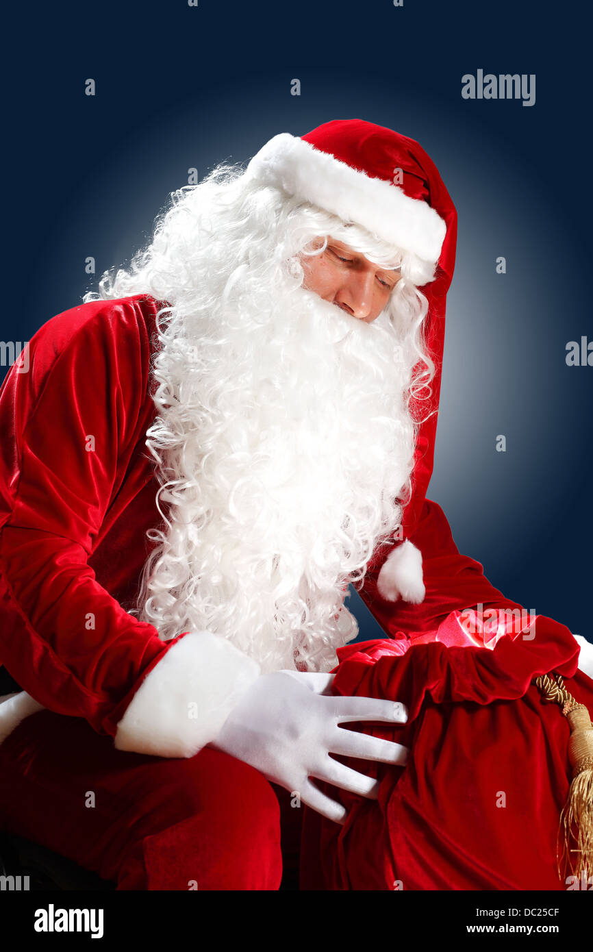 santa claus with his gift bag Stock Photo - Alamy