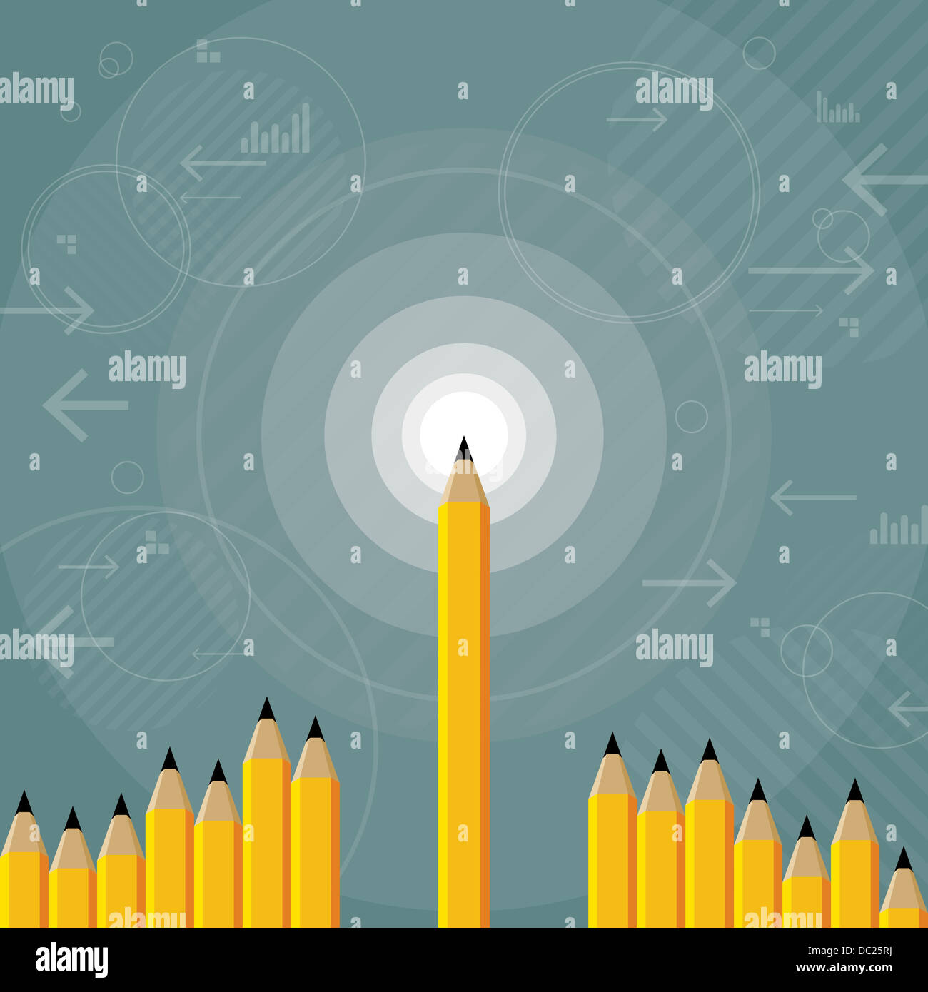 Vector illustration of sharp mind and idea or innovation concept Stock ...