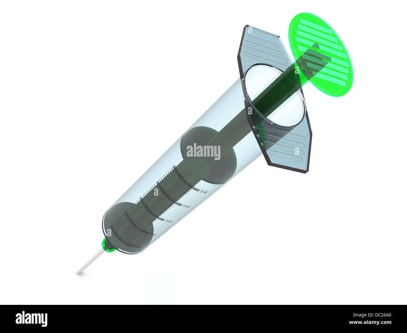 A medical syringe. 3D rendered Illustration. Isolated on white Stock ...