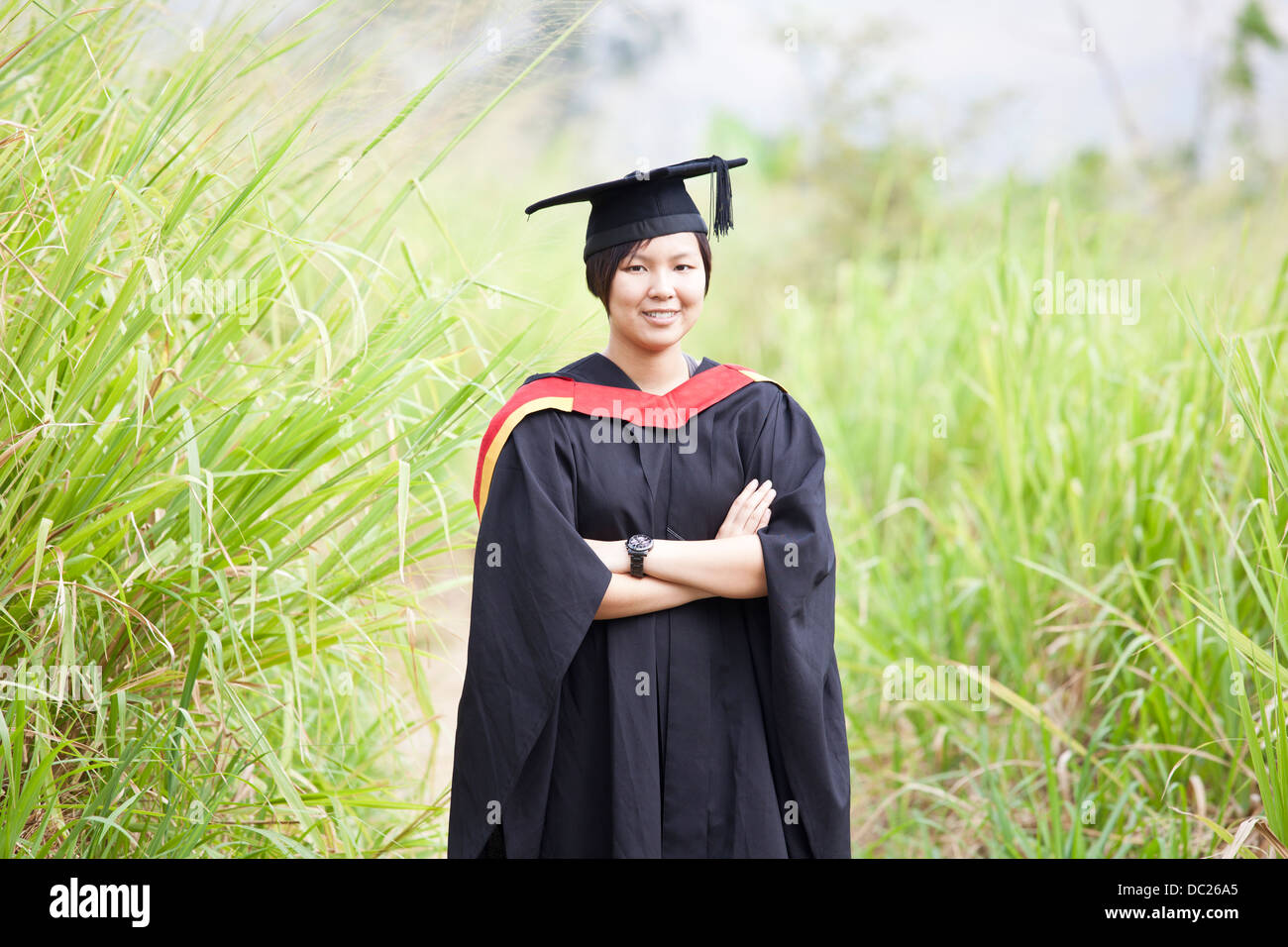 Asian woman graduation Stock Photo - Alamy