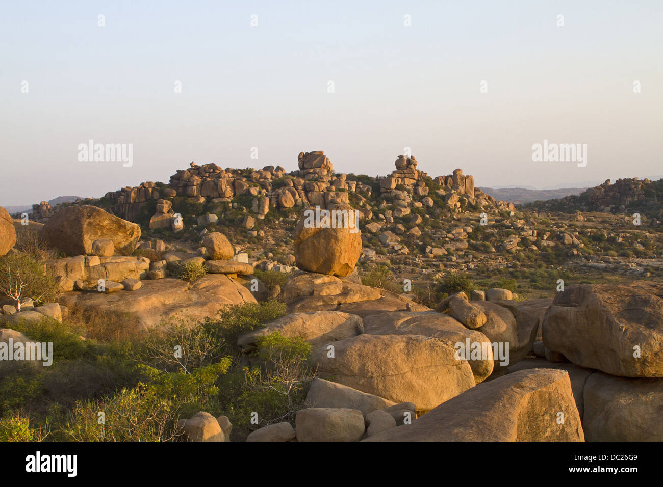 Landscape of boulders from sunset point. Hampi, Karnataka, INDIA Stock ...