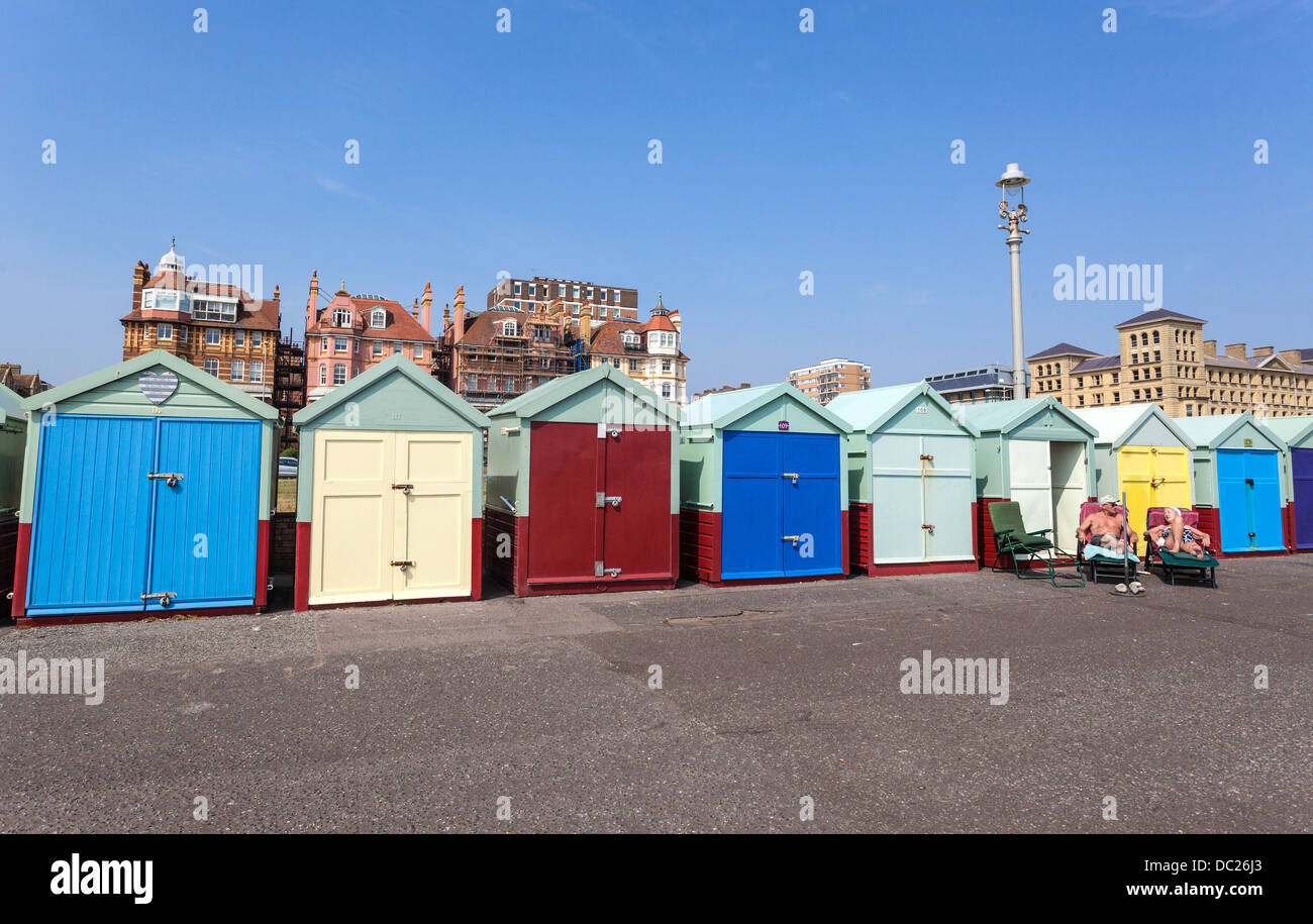 Row of beach huts, Brighton, England, UK Stock Photo - Alamy