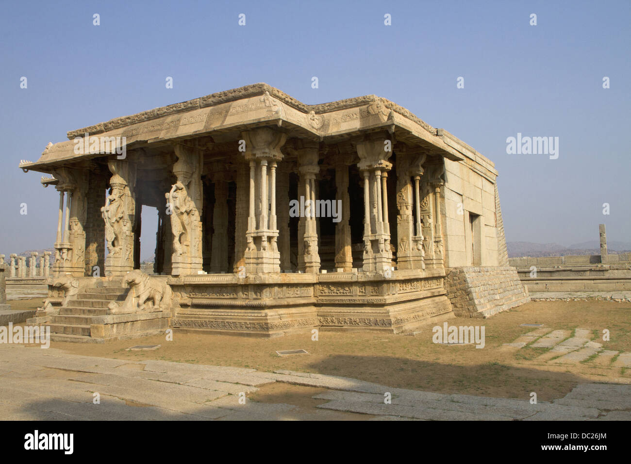 Musical pillars, Vithala Temple. Hampi, Karnataka, INDIA Stock Photo ...
