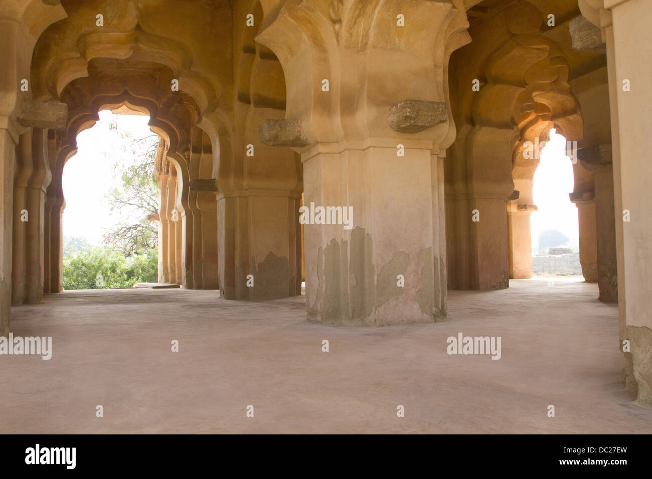 Lotus Mahal: Recessed and foliated arches. Hampi, Karnataka, INDIA ...