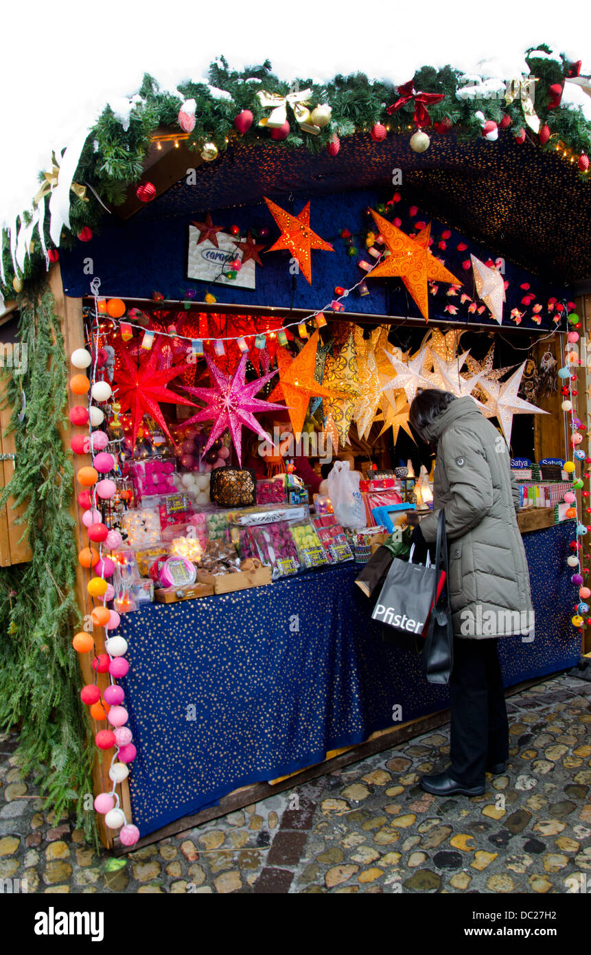 Switzerland, Basel. Basel Winter Holiday Market (aka Basler Weihnacht ...