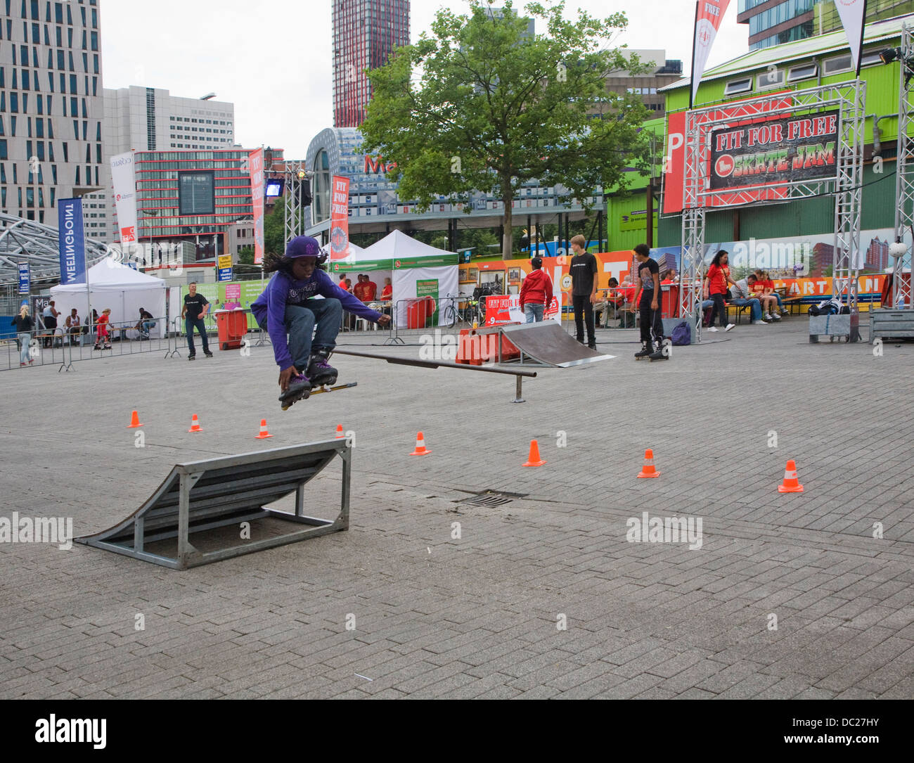 Roller skating blading event Rotterdam Netherlands Stock Photo - Alamy