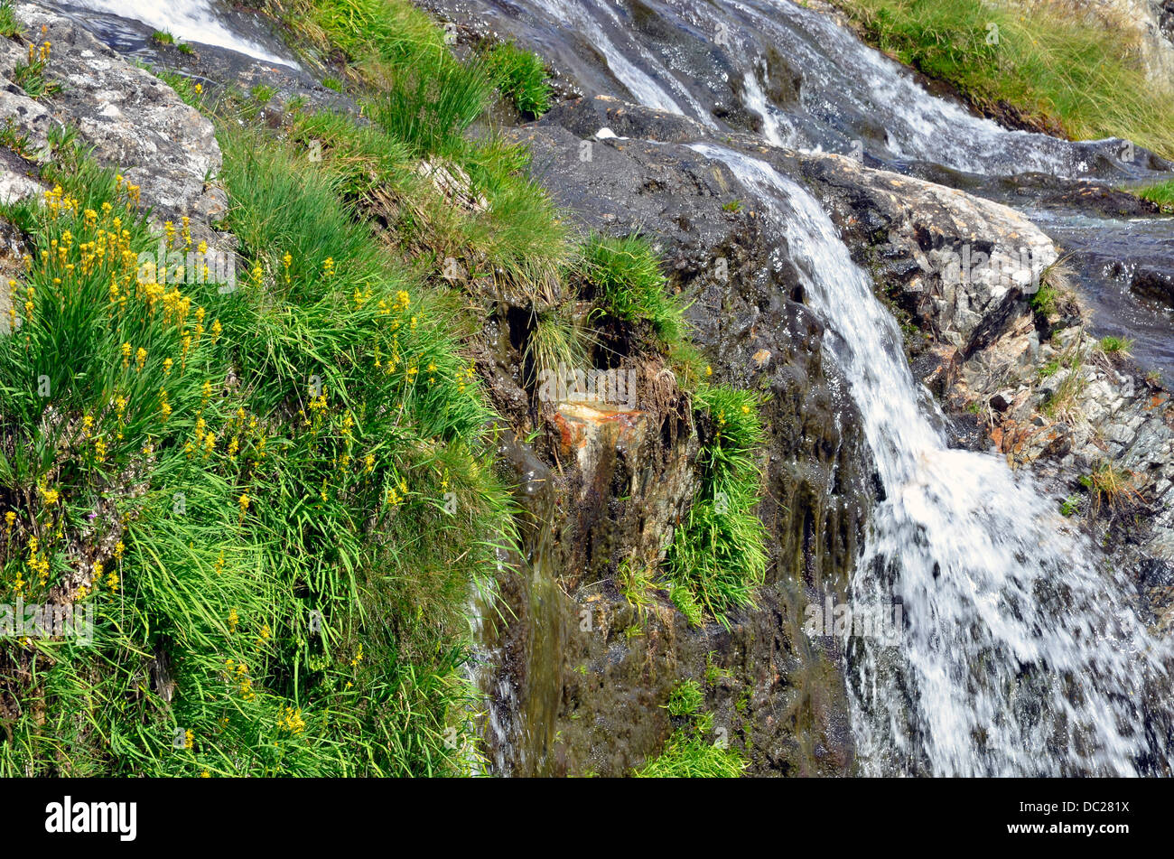 Levers Water Beck and waterfalls in Copper Mines Valley above Coniston ...