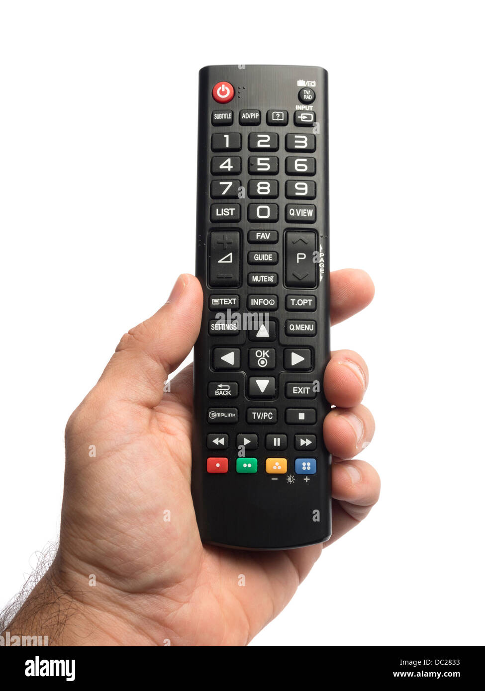 Hand with remote High Resolution Stock Photography and Images - Alamy