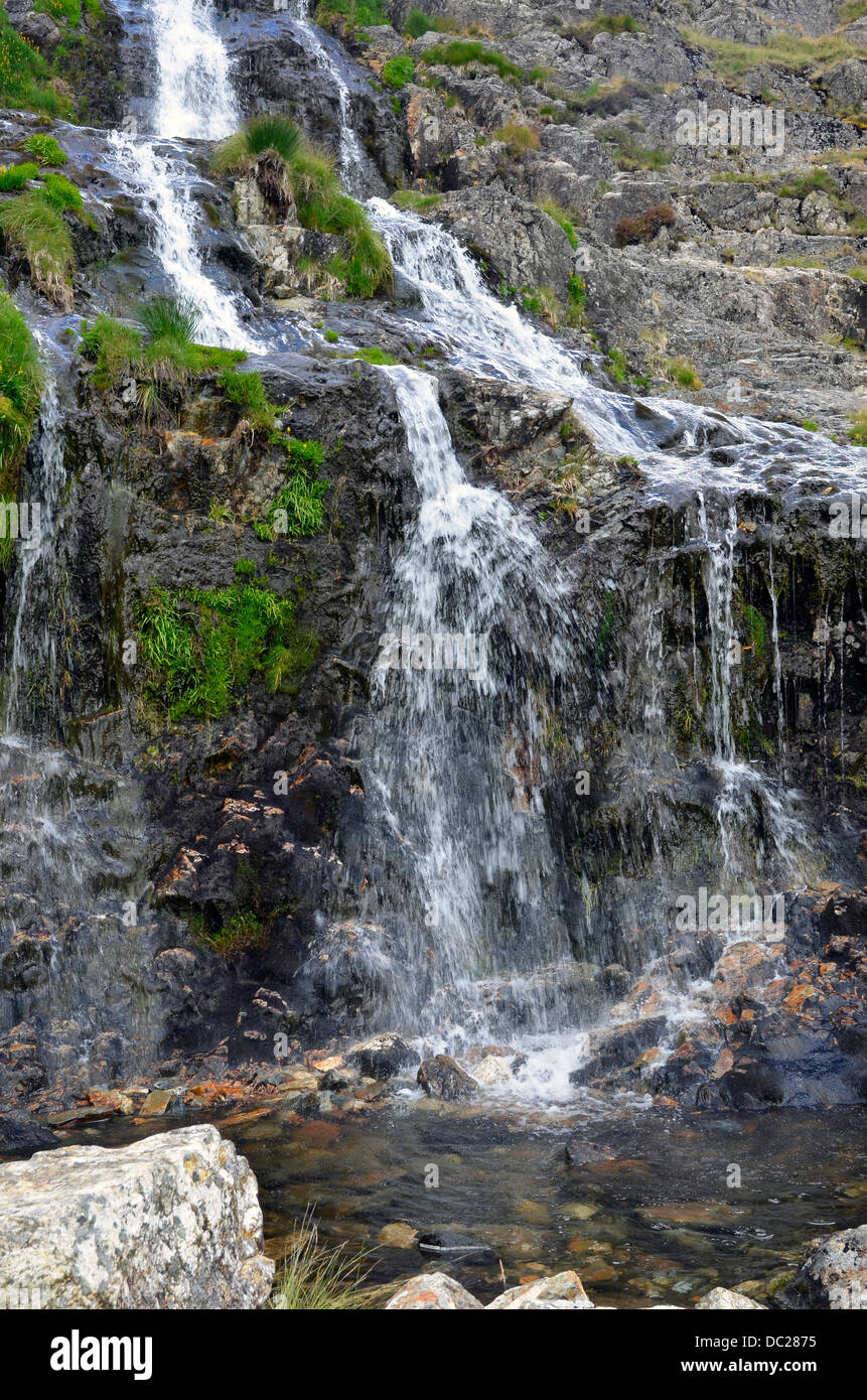 Levers Water Beck and waterfalls in Copper Mines Valley above Coniston ...